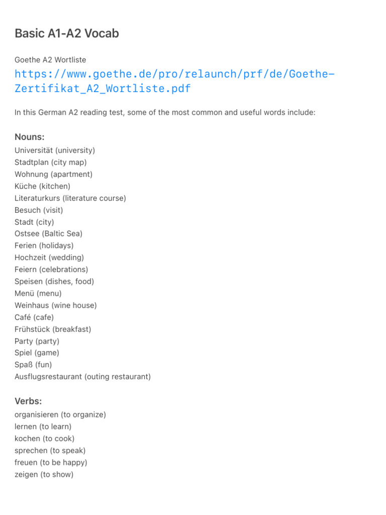 Basic A1-A2 Vocab - 250117 - 040315 | PDF