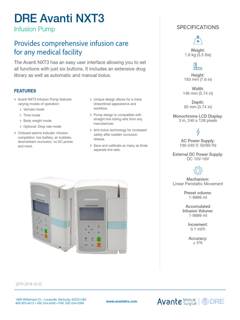 DRE_Avanti_NXT3 | PDF | Power Supply | Intravenous Therapy