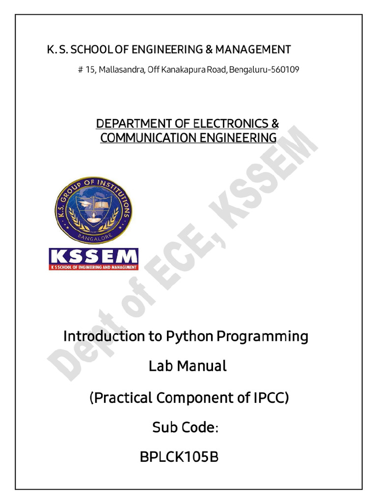 BPLCK105B Ipp Lab Manual Ipcc-1 | PDF