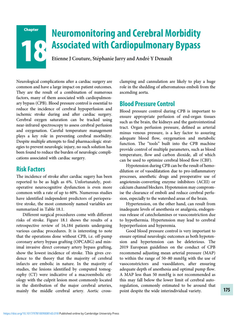 18. Neuromonitoring | PDF | Coronary Artery Bypass Surgery | Stroke
