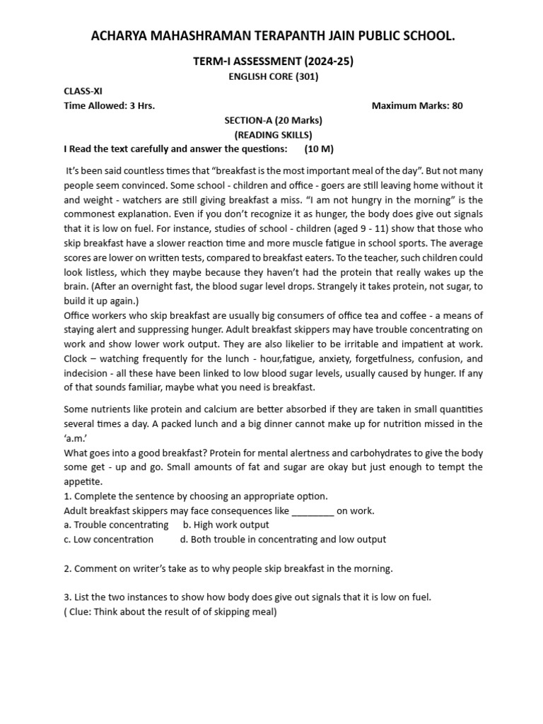 QP XI T-1 ENGLISH | PDF | Tourism | Communication