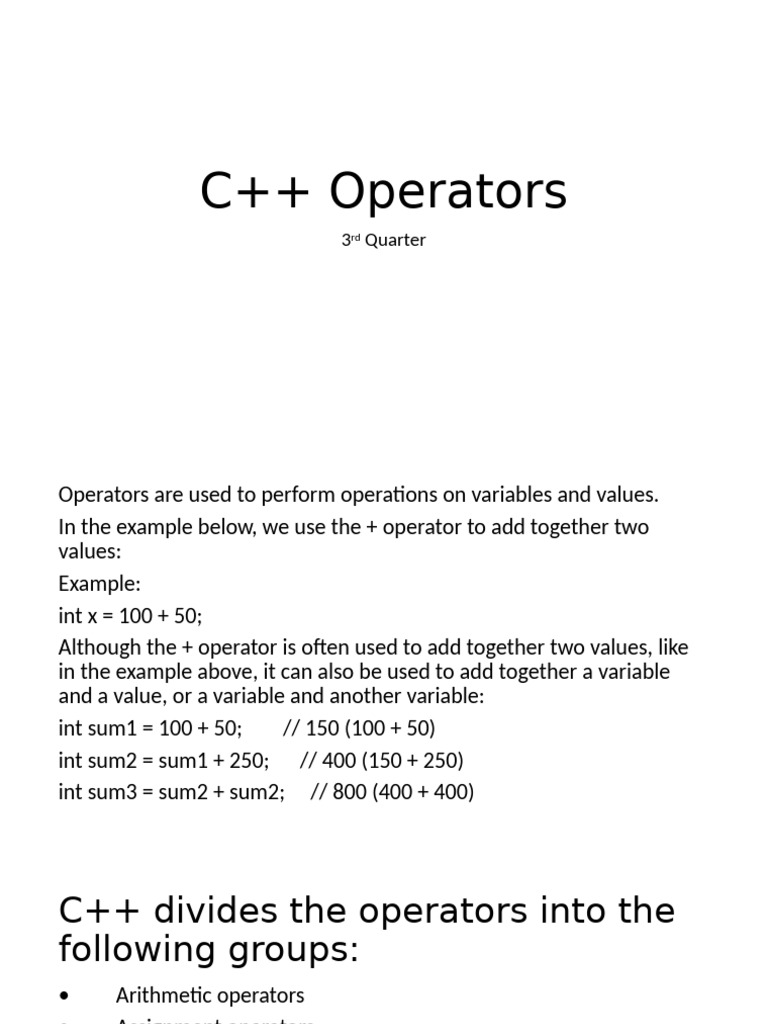 C Operators | PDF | Integer (Computer Science) | Computer Science C Operators | PDF | Integer (Computer Science) | Computer Science