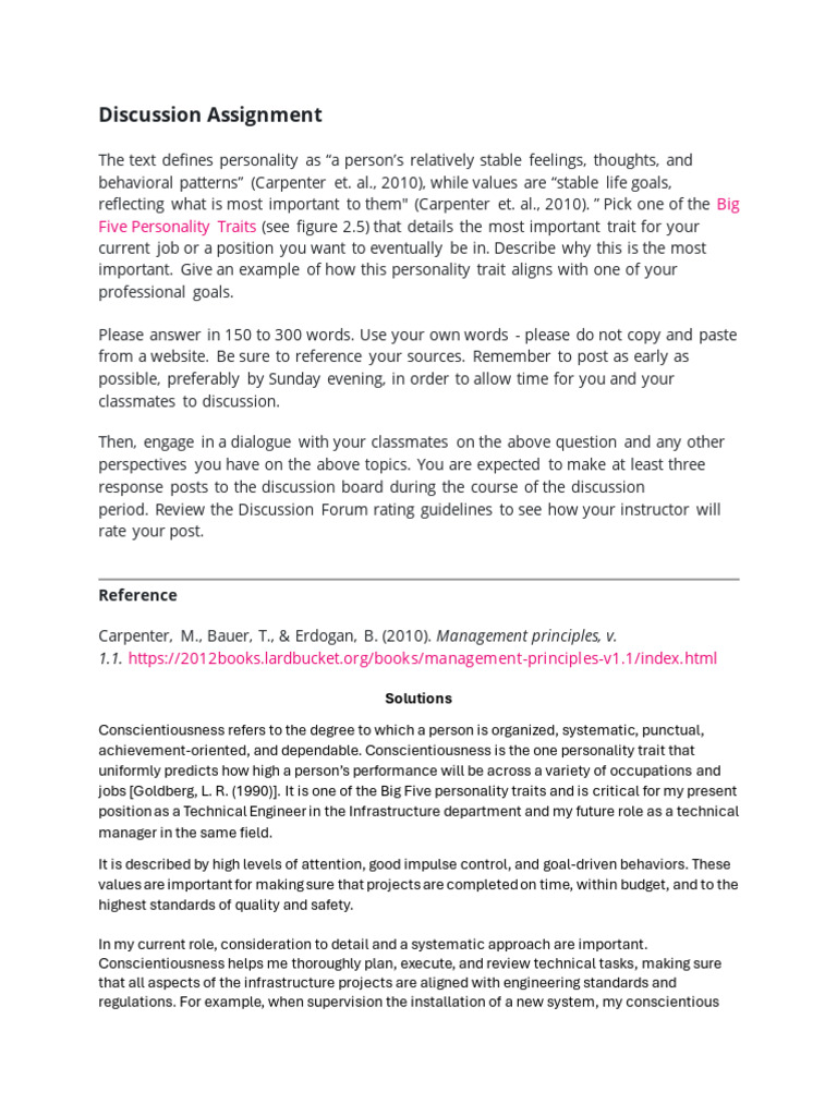 Discussion Assignment Unit 2 | PDF | Reliability Engineering | Psychological Concepts
