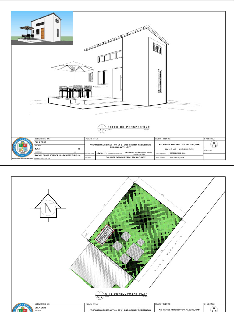 Proposed One-Storey Loft House Plan | PDF | Window | Wall