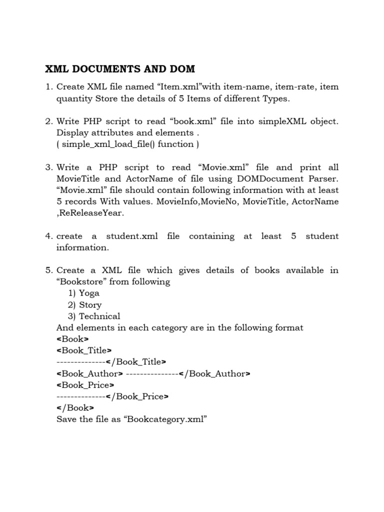 XML and PHP Scripts for Data Management | PDF