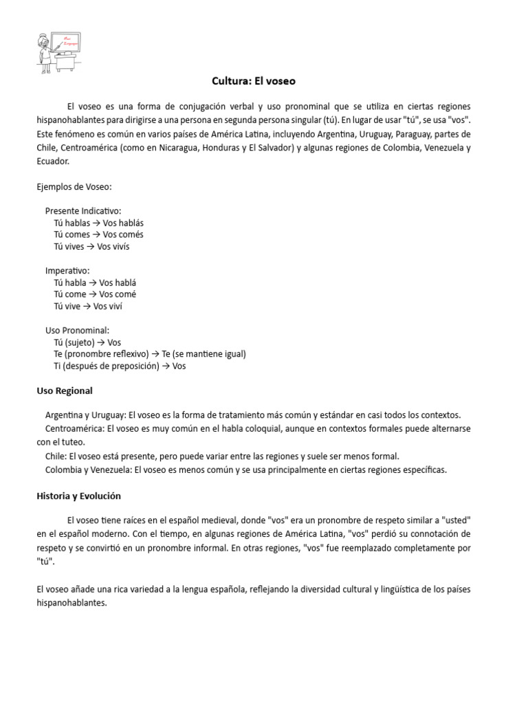 Cultura El Voseo | PDF | Lengua española | Idiomas