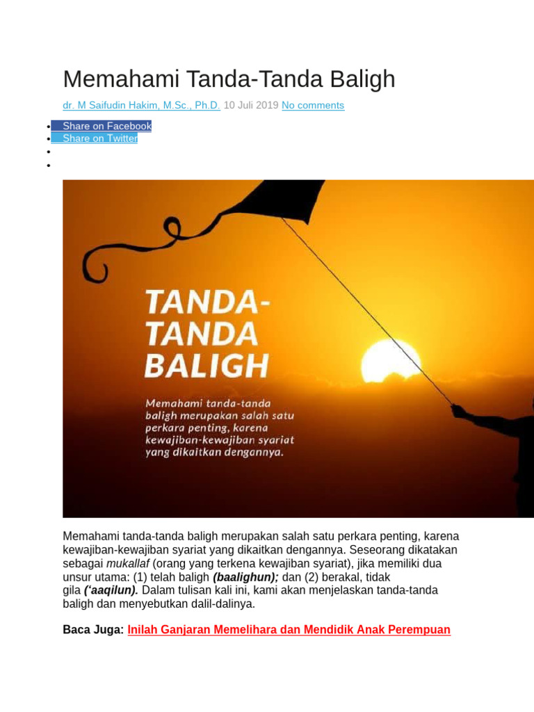 Memahami Tanda Baligh | PDF