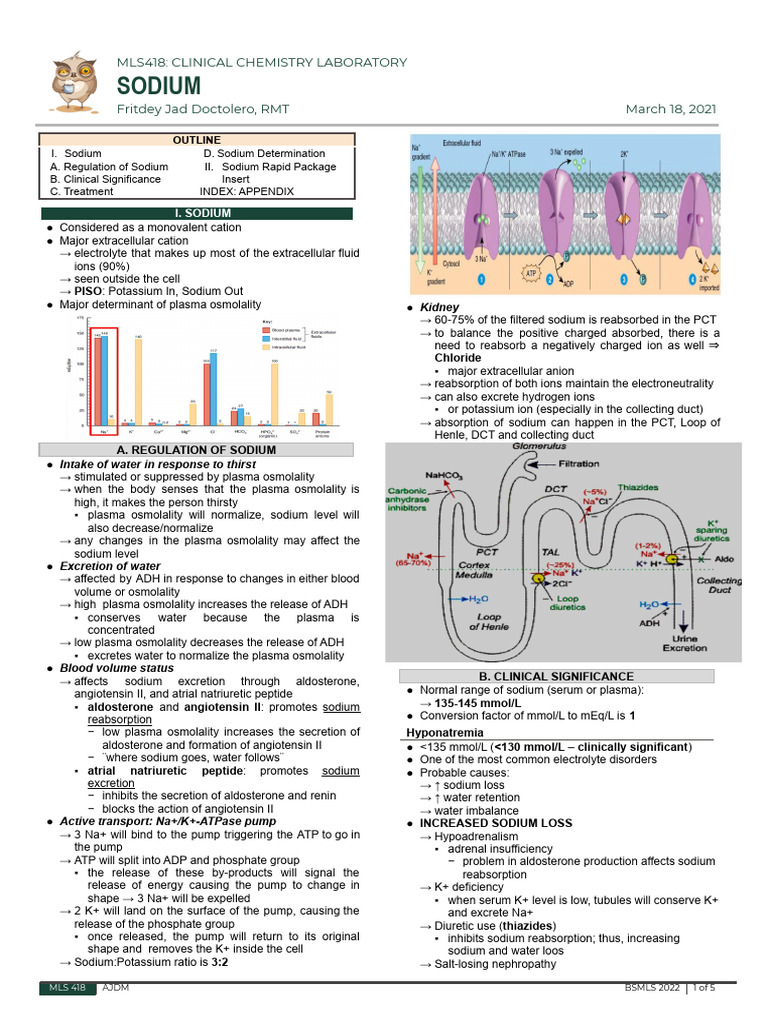 MLS418LAB - M3 - Sodium | PDF | Sodium | Angiotensin