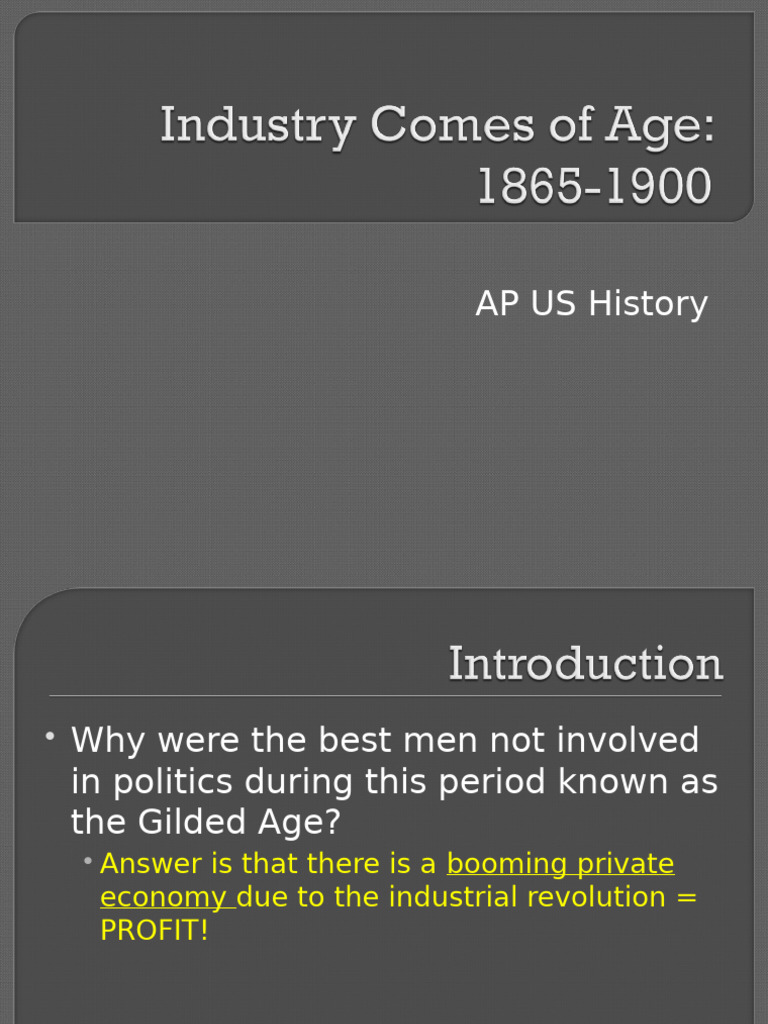 Gilded Age: Industrial Growth & Corruption | PDF | American Federation ...