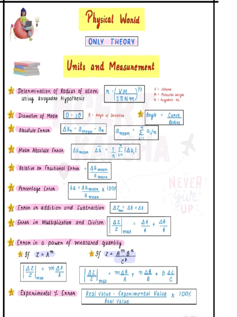 Formula Sheet Phy 11th | PDF