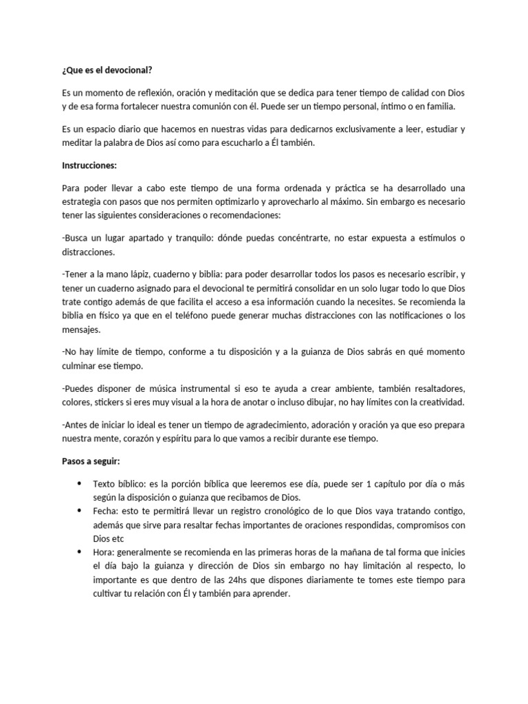Guía Práctica para el Devocional Diario | PDF | Dios
