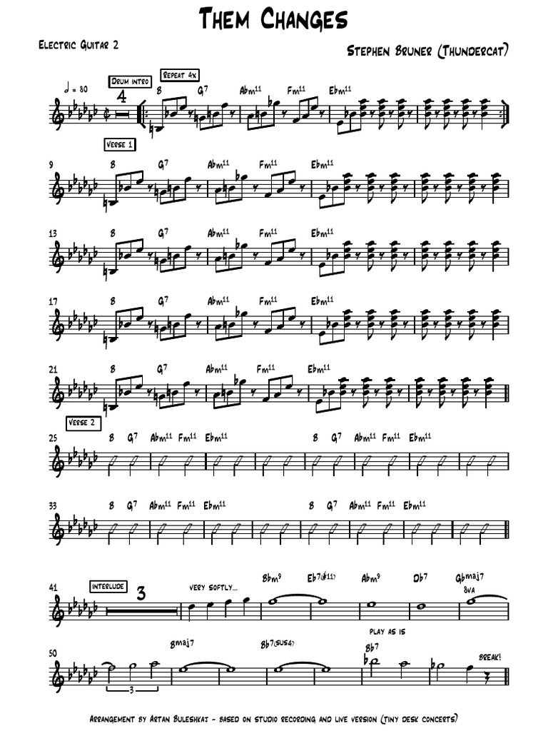 Them Changes Electric Guitar 2 Pdf