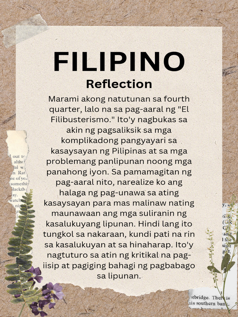 Filipino: Reflection | PDF