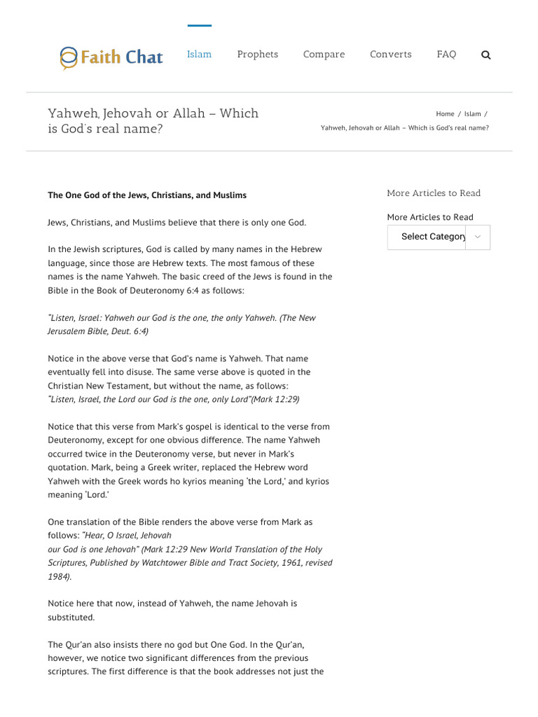 Yahweh,_Jehovah_or_Allah_–_Which_is_God’s_real_name | PDF ...
