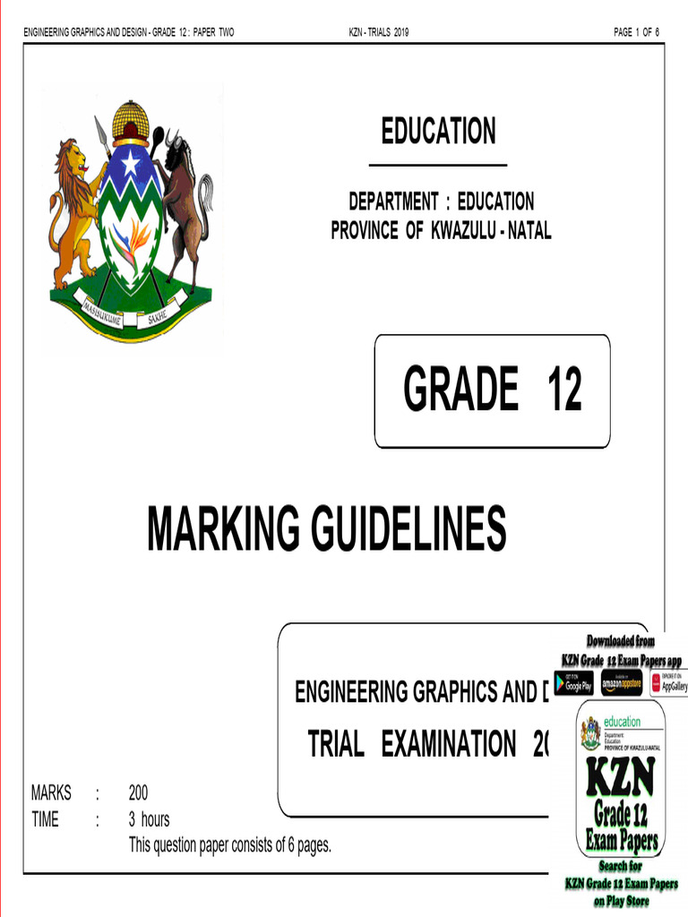 EGD Grade 12 Trial Exam Paper 2 | PDF | Technical Drawing | Geometry