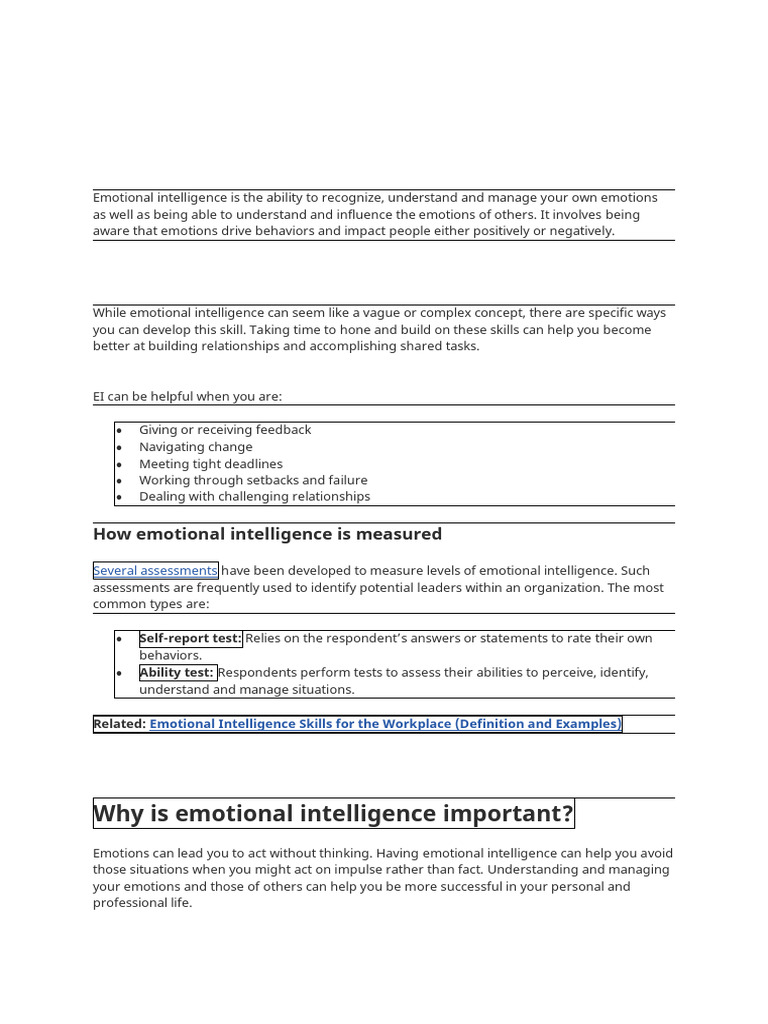 Emotional Intelligence | PDF | Emotional Intelligence | Empathy