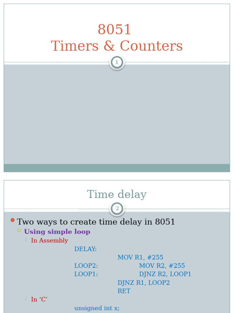Unit 2 8051 Timers Counters | PDF | Central Processing Unit | Computer Architecture