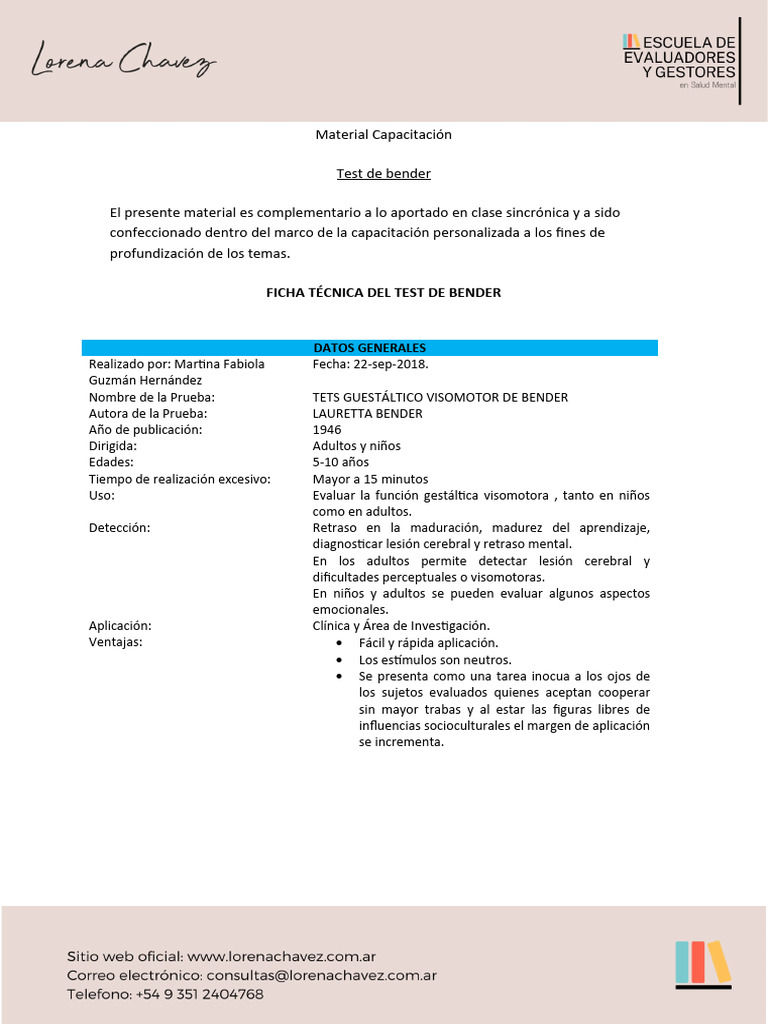 Capacitación en Test de Bender | PDF | Ángulo