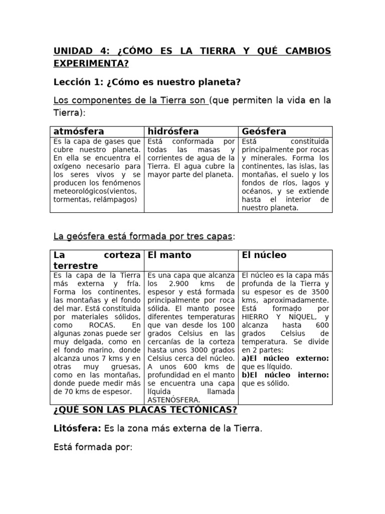 Capas y Movimientos de la Tierra | PDF | Placas tectónicas | Tierra