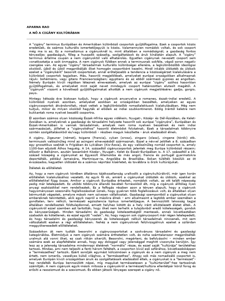 A No A Cigany Kulturaban | PDF