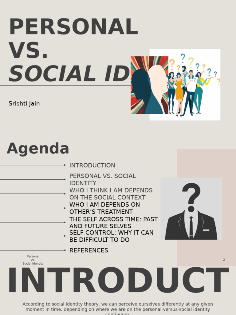 Personal Vs Social Identity | PDF | Self-Management | Self Control