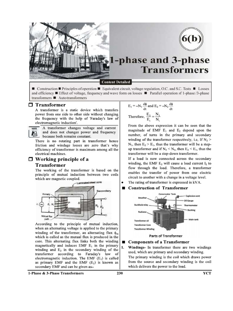 1-Phase & 3-Phase Transformer | PDF