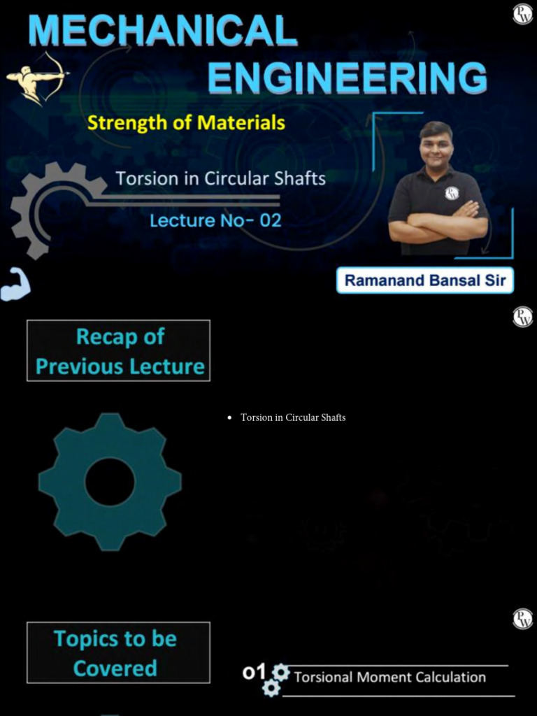 Torsion in Circular Shafts 02 _ Class Notes | PDF