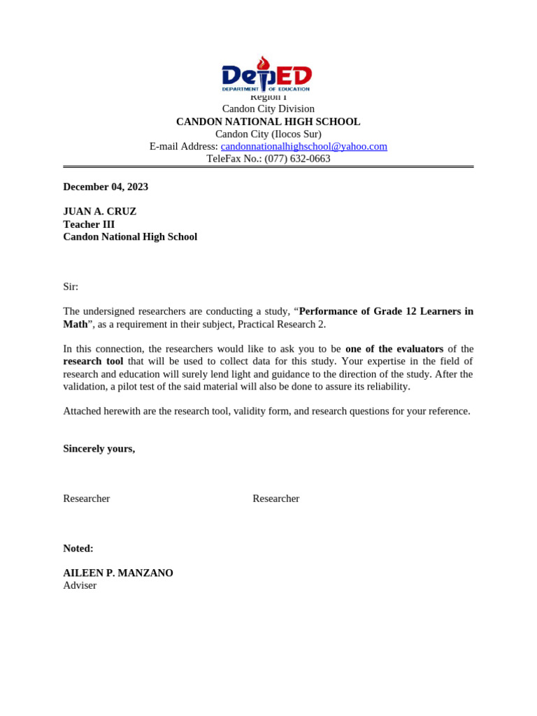 Validity Form and Letters ToValidators | PDF | Reading Comprehension ...