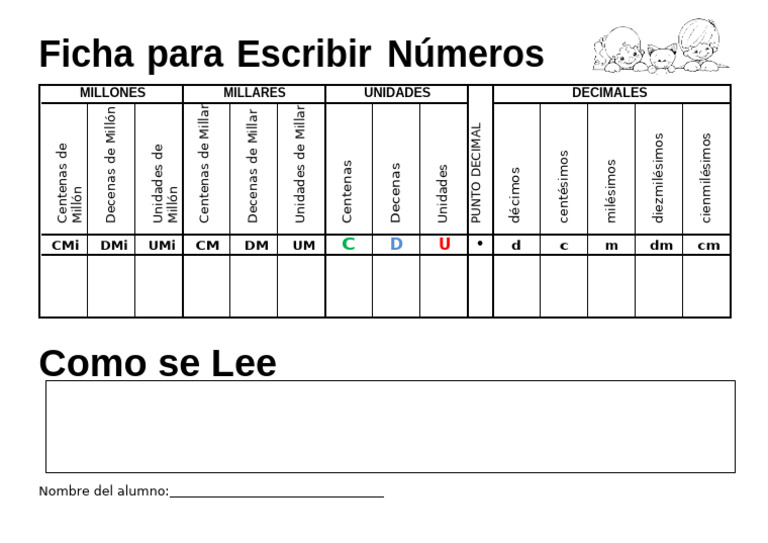 Fichas Valor Posicional Unlocked | PDF