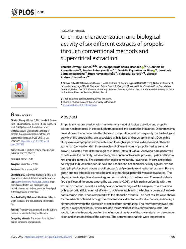 Chemical Characterization and Biological Activity | PDF | High ...