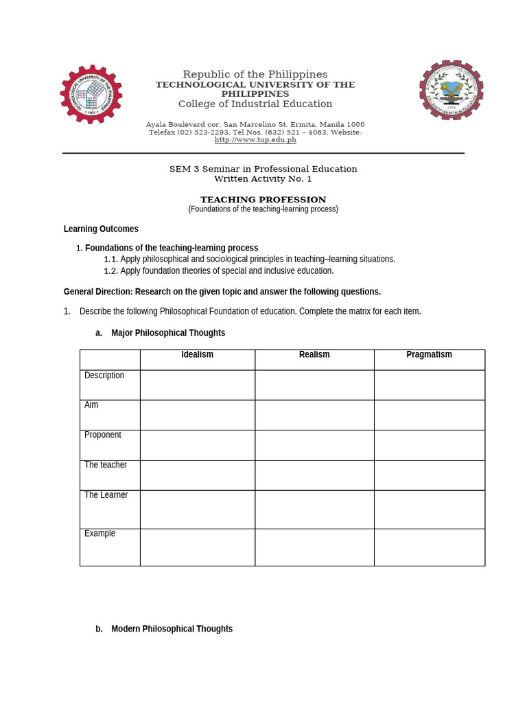 Foundations of Teaching Profession Guide | PDF | Constructivism (Philosophy Of Education ...