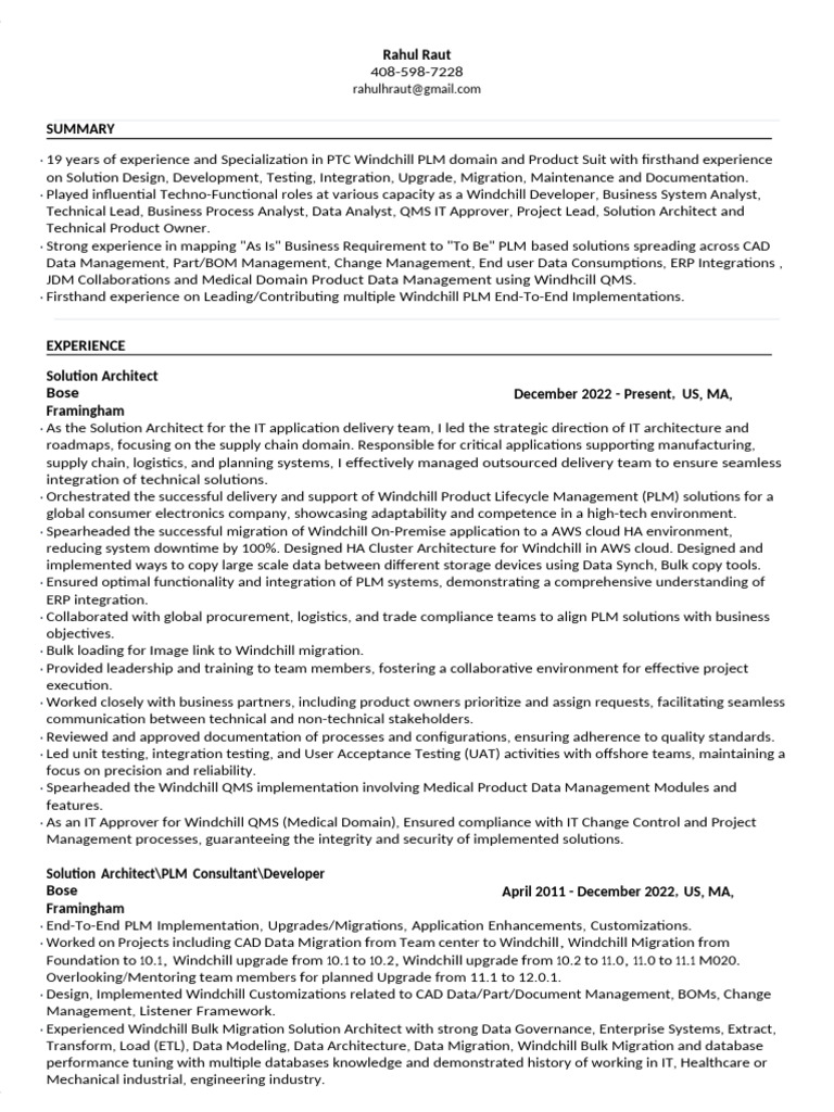 Rahul Raut- Birlasoft | PDF | Product Lifecycle | Enterprise Resource Planning