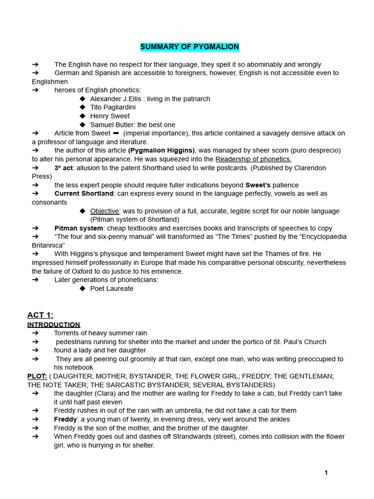 Pygmalion | PDF | Pygmalion (Play)