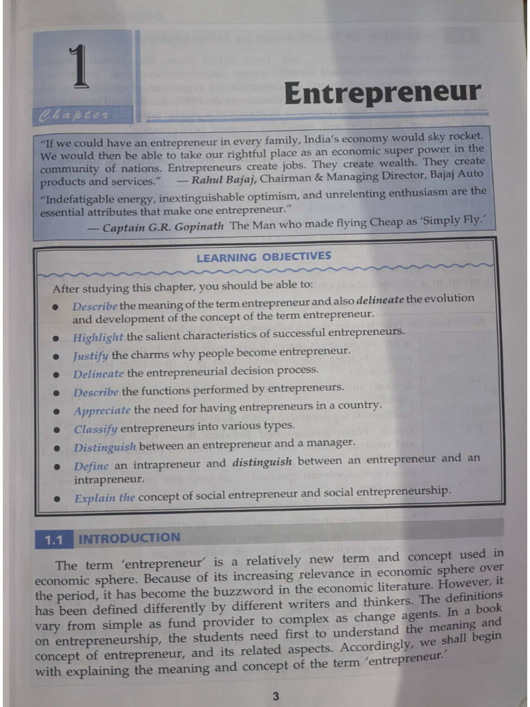 Entrepreneur Development Unit - 1 | PDF