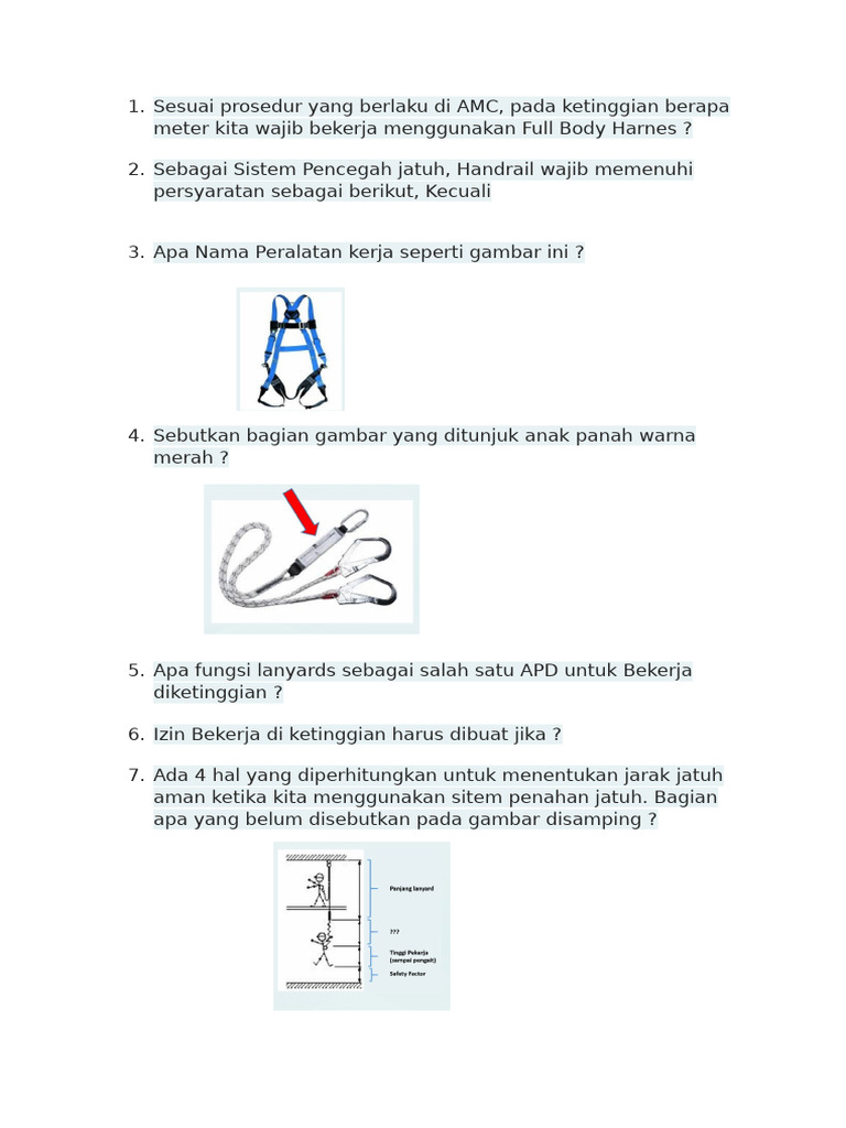 Prosedur Kerja Aman di Ketinggian | PDF