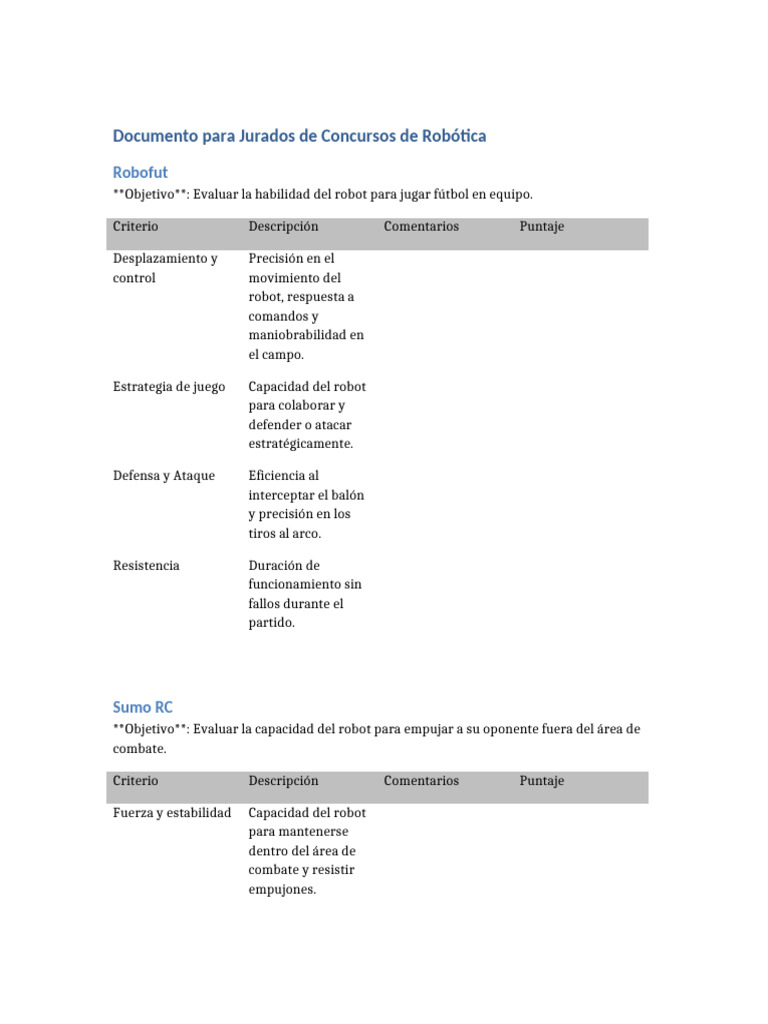 Documento Jurados Concursos Robotica Header Grey v2 | PDF | Robot | Robótica