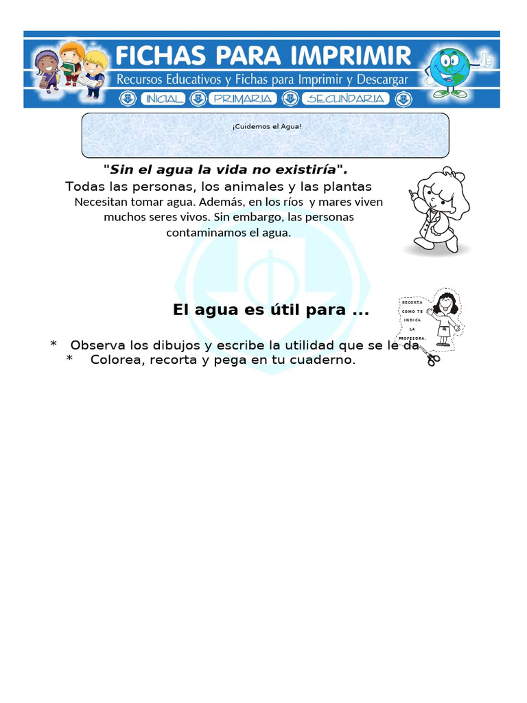 Ficha de Cuidar El Agua para Primaria | PDF