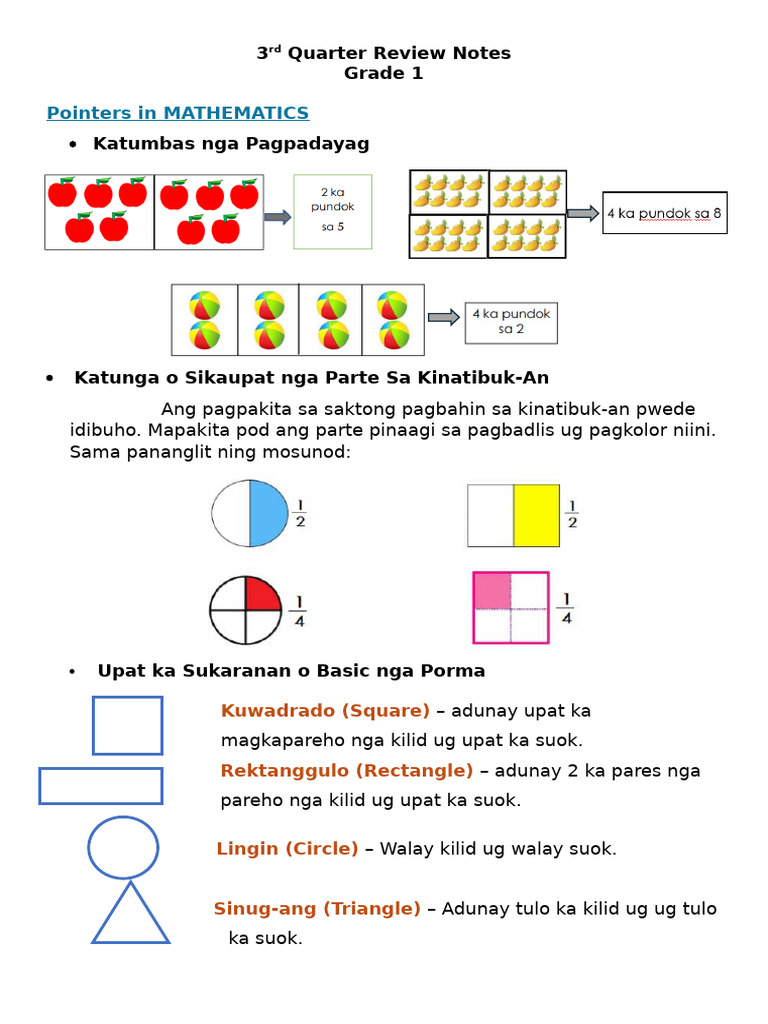 3rd Quarter Review Notes | PDF