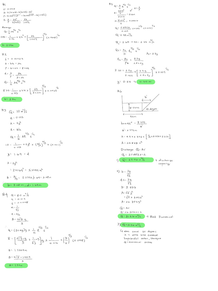 Finals Quiz Solution - Hydraulics QW4 | PDF