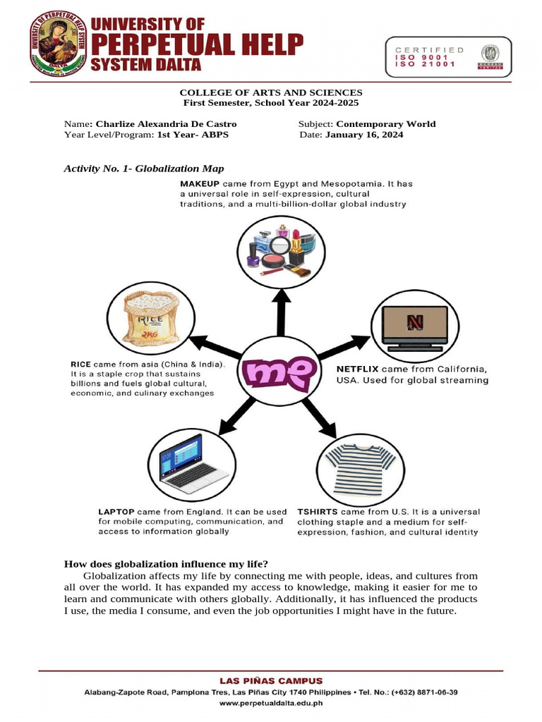 Globalization Activity 1 | PDF