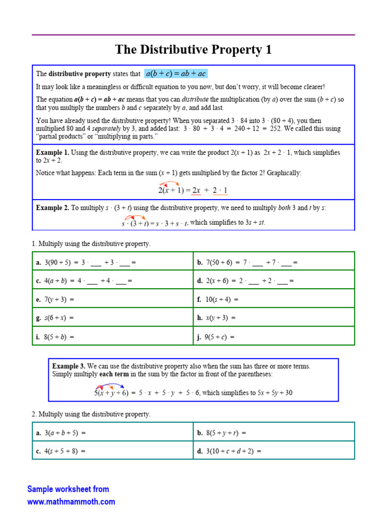 Understanding the Distributive Property | PDF | Mathematics | Applied ...