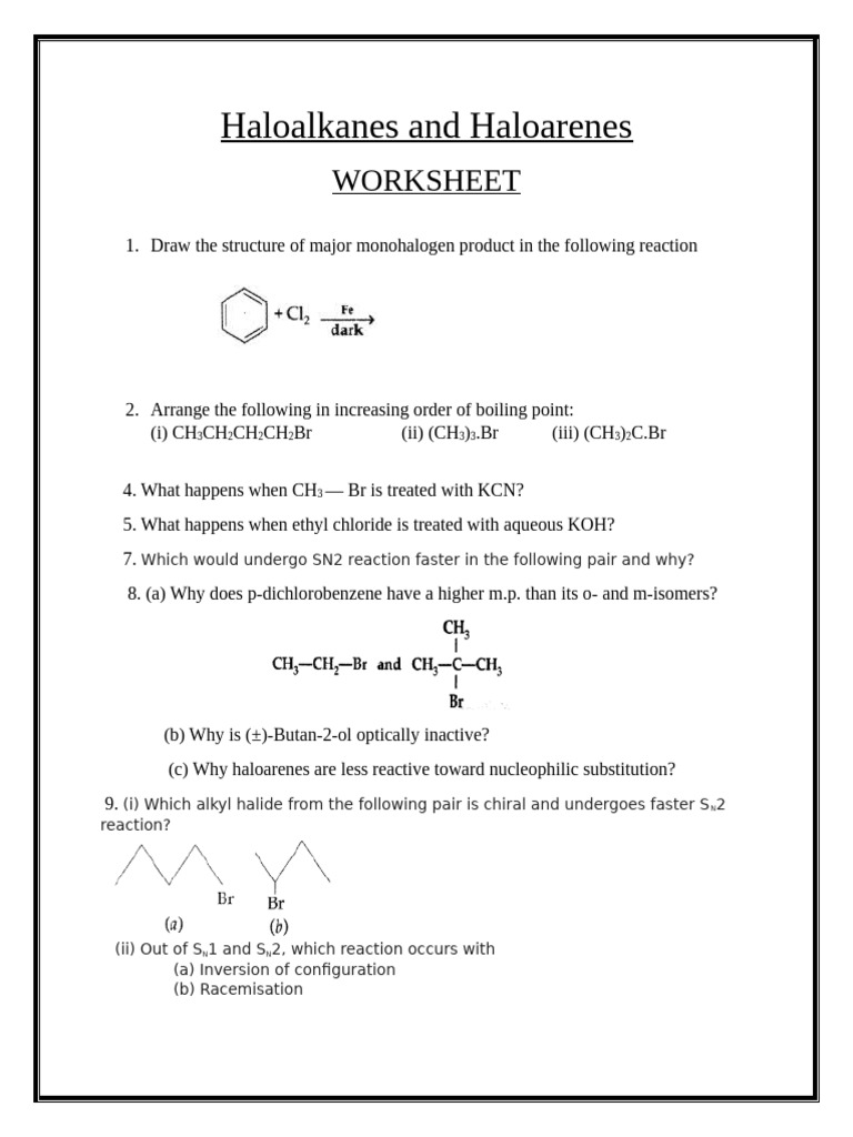 Haloalkanes and Haloarene-W2 | PDF