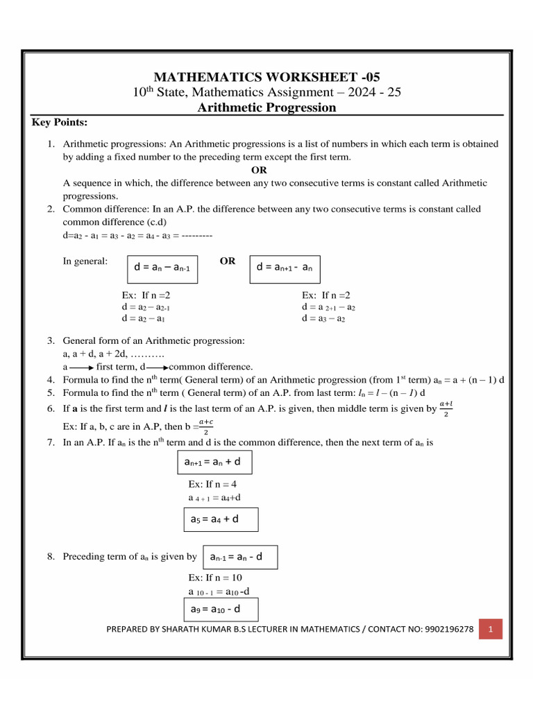 5 Arithmetic Progression | PDF