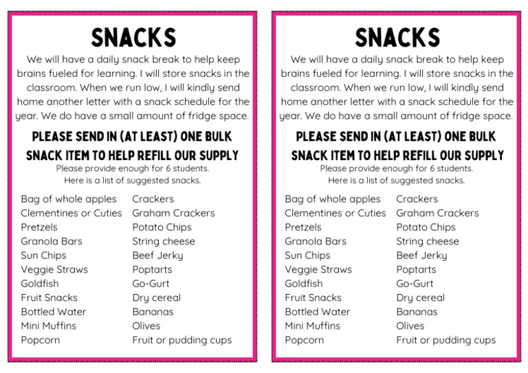 Snack Letter (1) | PDF