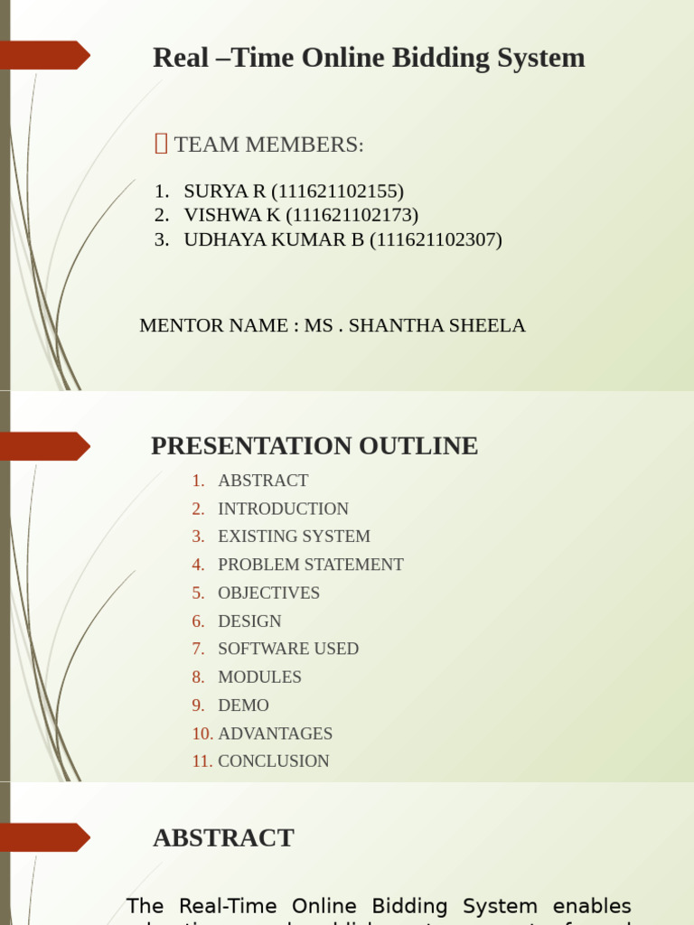 Real Time Online Bidding System | PDF | Auction | Databases