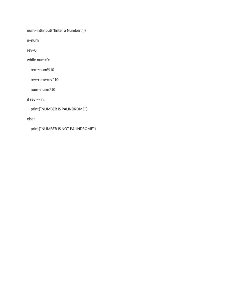 Palindrome Number | PDF Palindrome Number | PDF