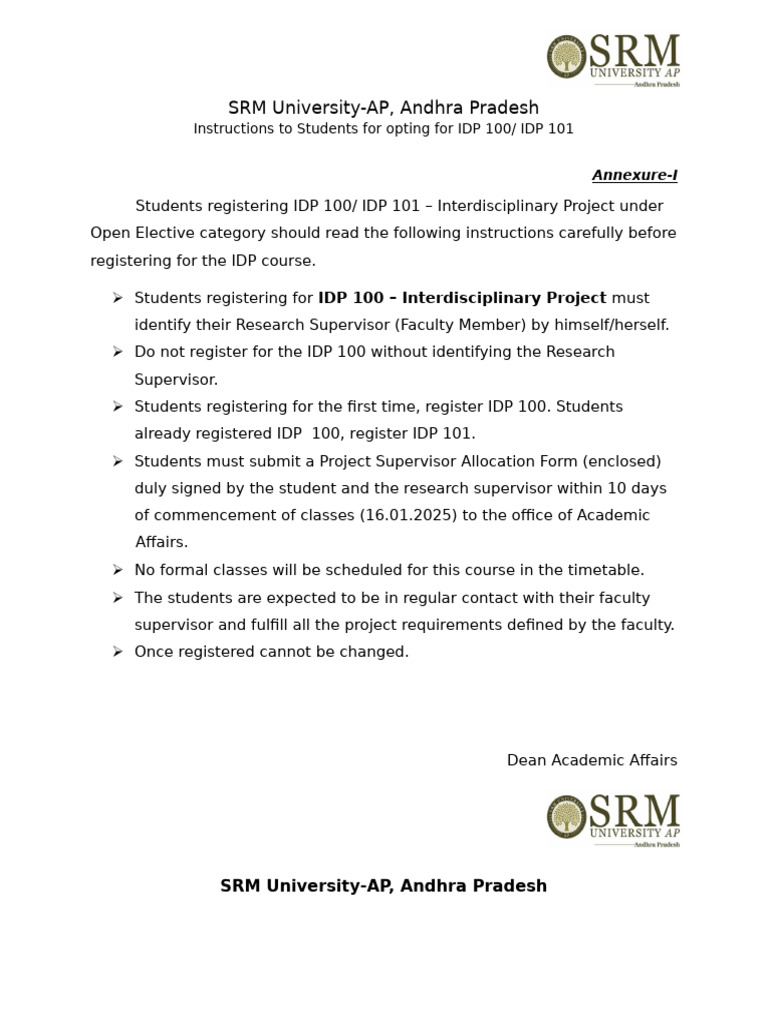 IDP Registration Instructions | PDF