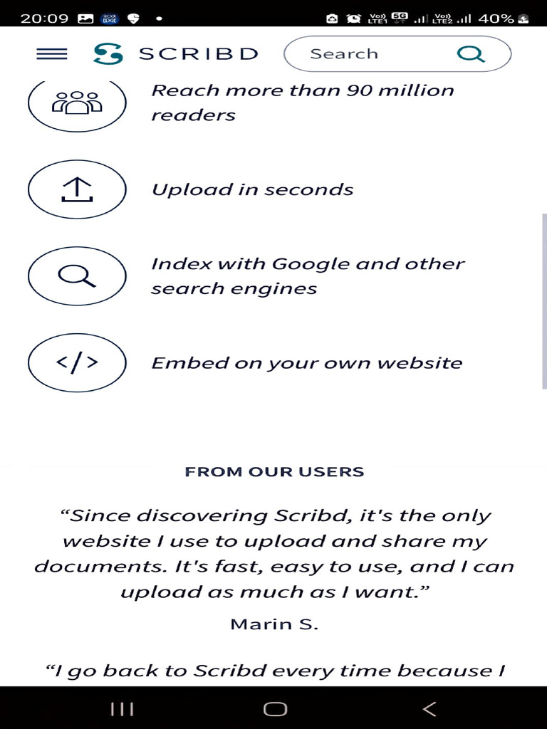 Scribd: Fast Document Upload & Sharing | PDF