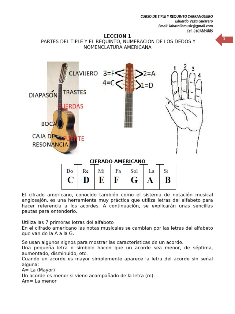Método de Requinto Avanzado-1 | PDF | Acorde (Música) | Notación musical