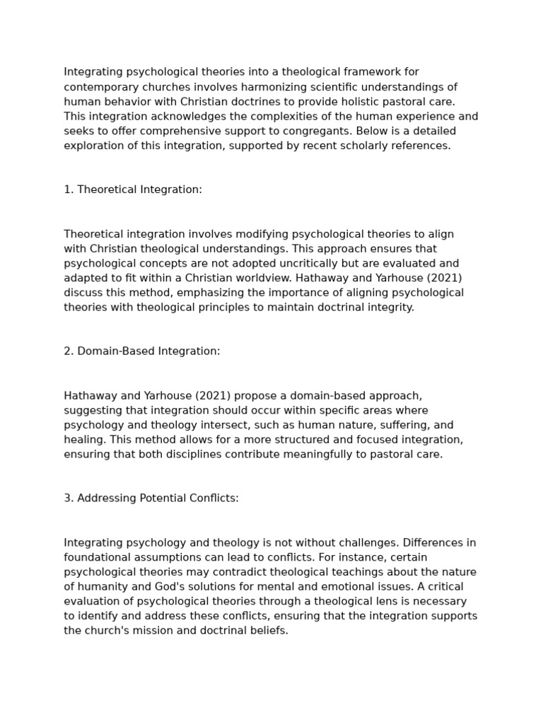 Psychology in Pastoral Care | PDF | Psychology | Attachment Theory
